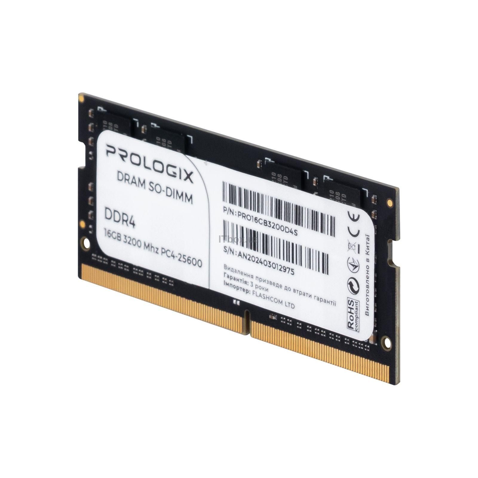 Модуль памяті для ноутбука Sodimm Ddr4 16gb 3200 Mhz Prologix