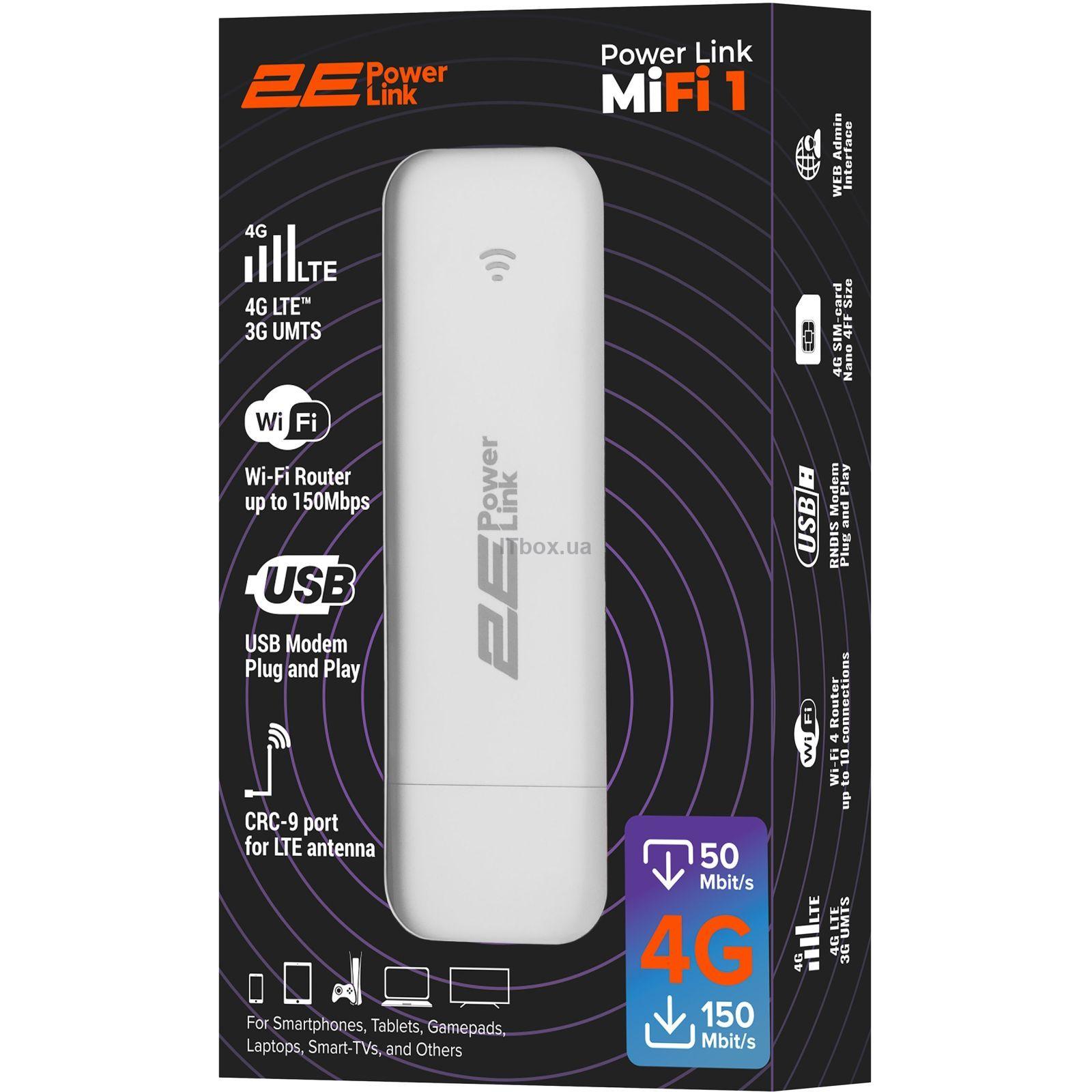 Мобільний Wi-Fi роутер 2E PowerLink MiFi-1 2024 694743655322 - купити в ...